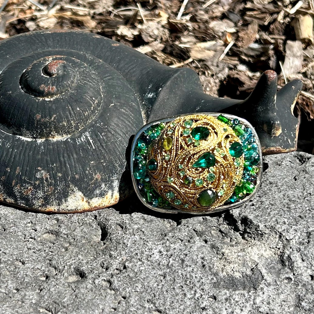 Emerald Green Filagree Belt Buckle - Etsy