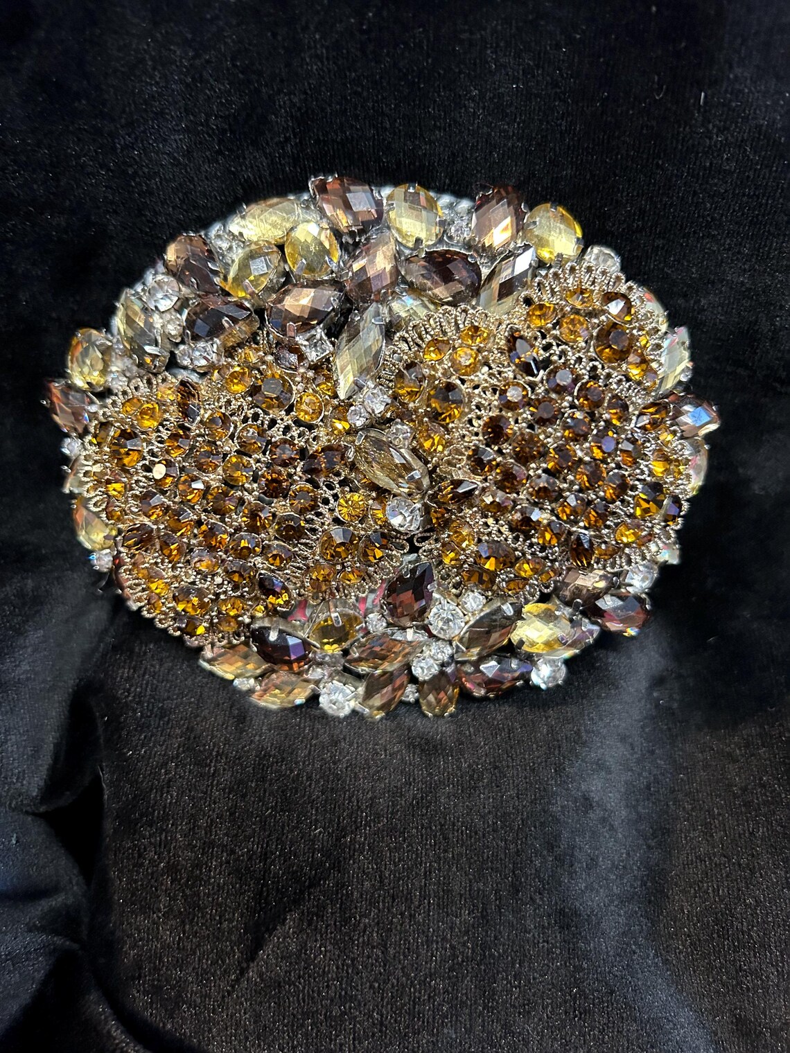 Brown and Amber Crystal Belt Buckle - Etsy