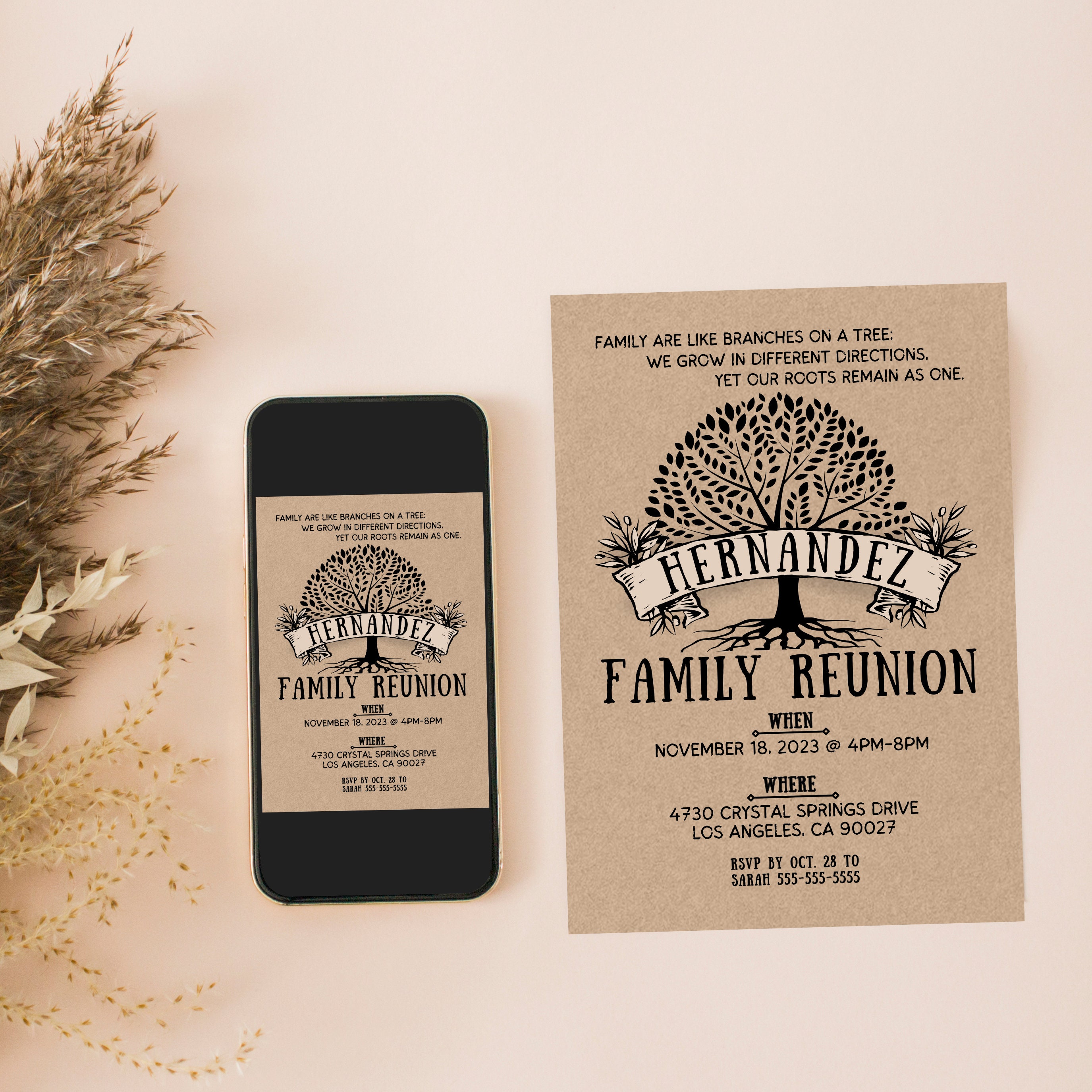 Family Reunion Editable Invitation Template, Customizable Family ...