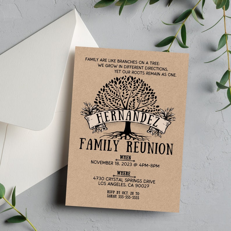 Family Reunion Editable Invitation Template, Customizable Family ...