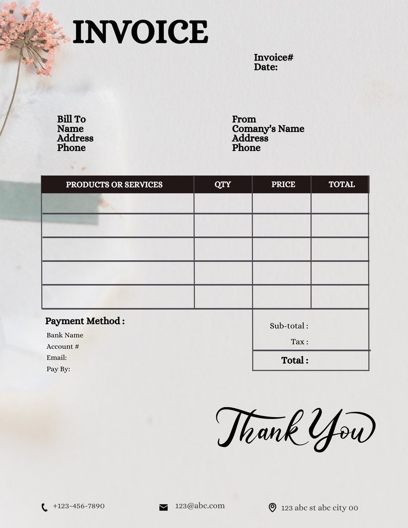Invoice Template Digital Invoice Template Digital Template Invoice Form ...