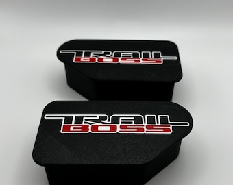 Chevy Silverado TRAIL BOSS American Flag Fender Badges Decals set of 2 ...
