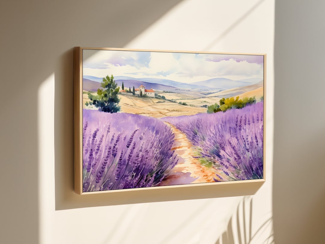 Lavender Field Wall Art Canvas, Landscape Wall Art, Lavender Painting ...
