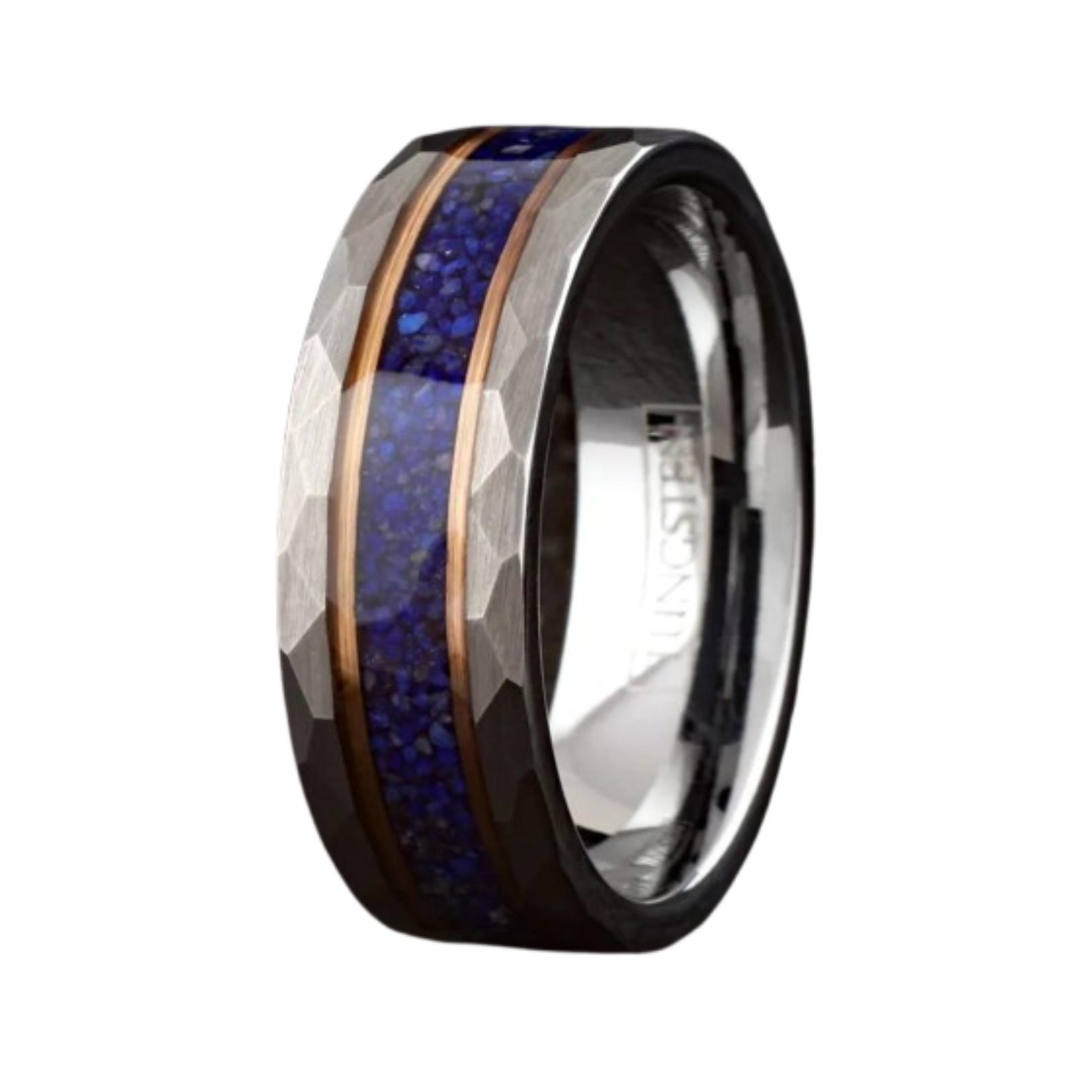 Tungsten Carbide Wedding Band for Men Black or Silver Rose Gold Plated ...