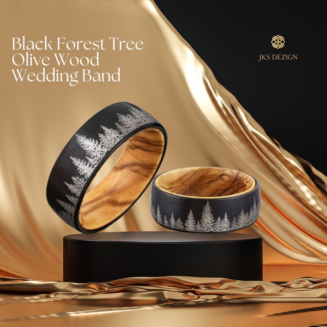 Olive Tree Wood Ring Band Olive Tree Ring Olive Wood Jewelry for Men ...