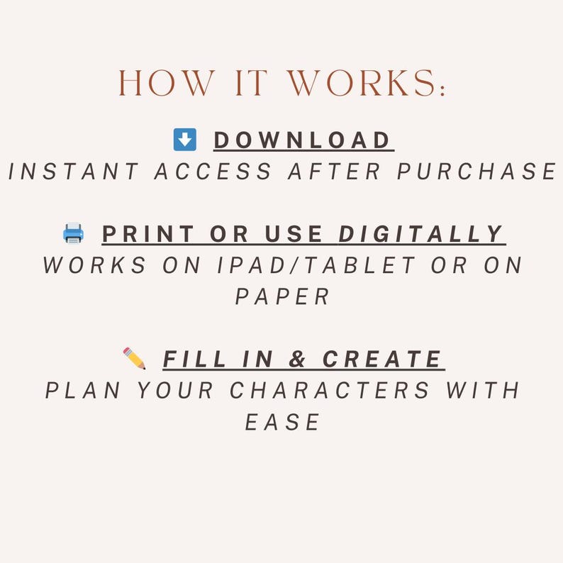 Original Character Sheet + Traits Glossary | Printable & Digital ...