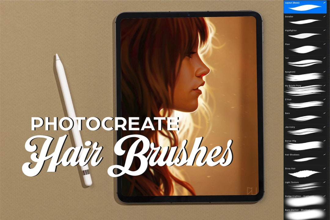 43 Procreate Realistic Hair Brushes for Procreate , Procreate Hair ...