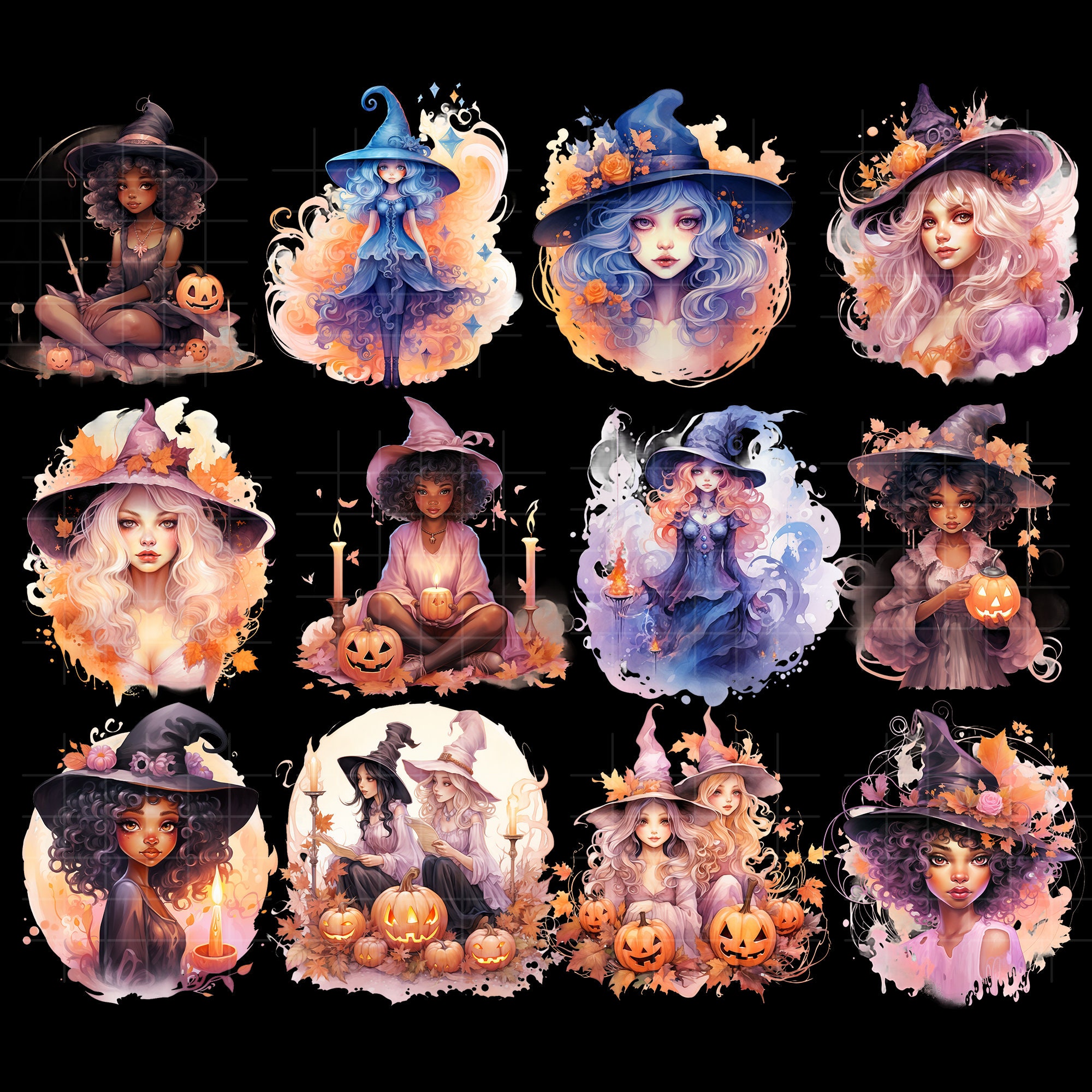 Witchy PNG Pastel Halloween Clipart Pastel Goth Stickers - Etsy