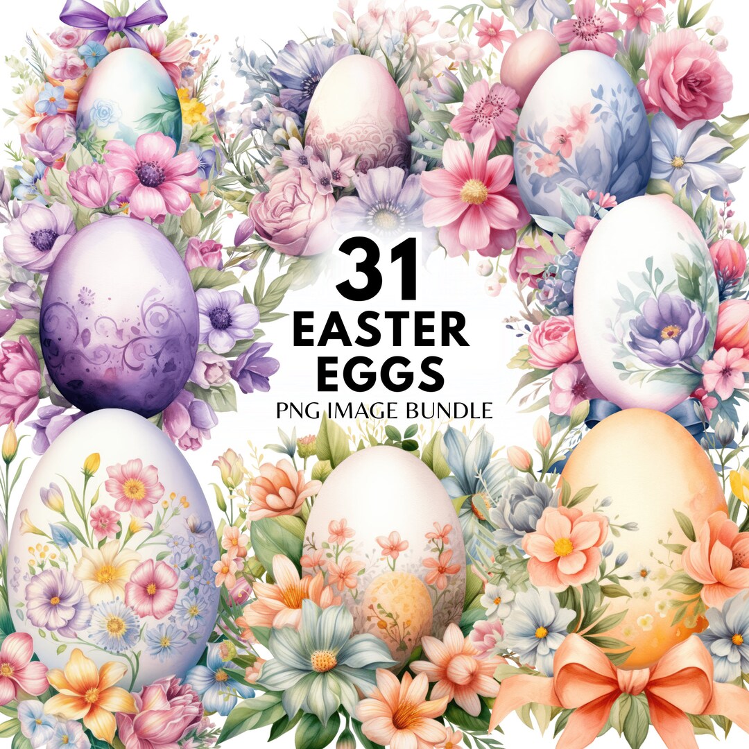 Easter Egg Clipart Watercolor Easter Decal PNG Easter Diy Spring ...