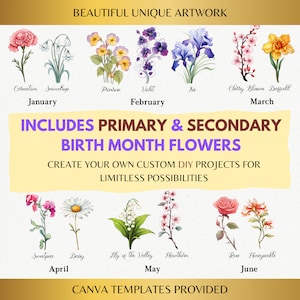 Canva Template DIY Birth Month Flowers, DIY Birth Month Flower Creator ...