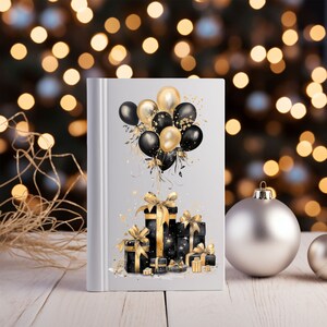 Happy New Year Clipart PNG New Years Eve Watercolor Bundle Black and ...