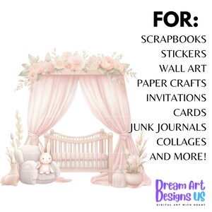 Pink Easter Clipart Baby Girl Watercolor Easter Bunny Clipart Bundle ...