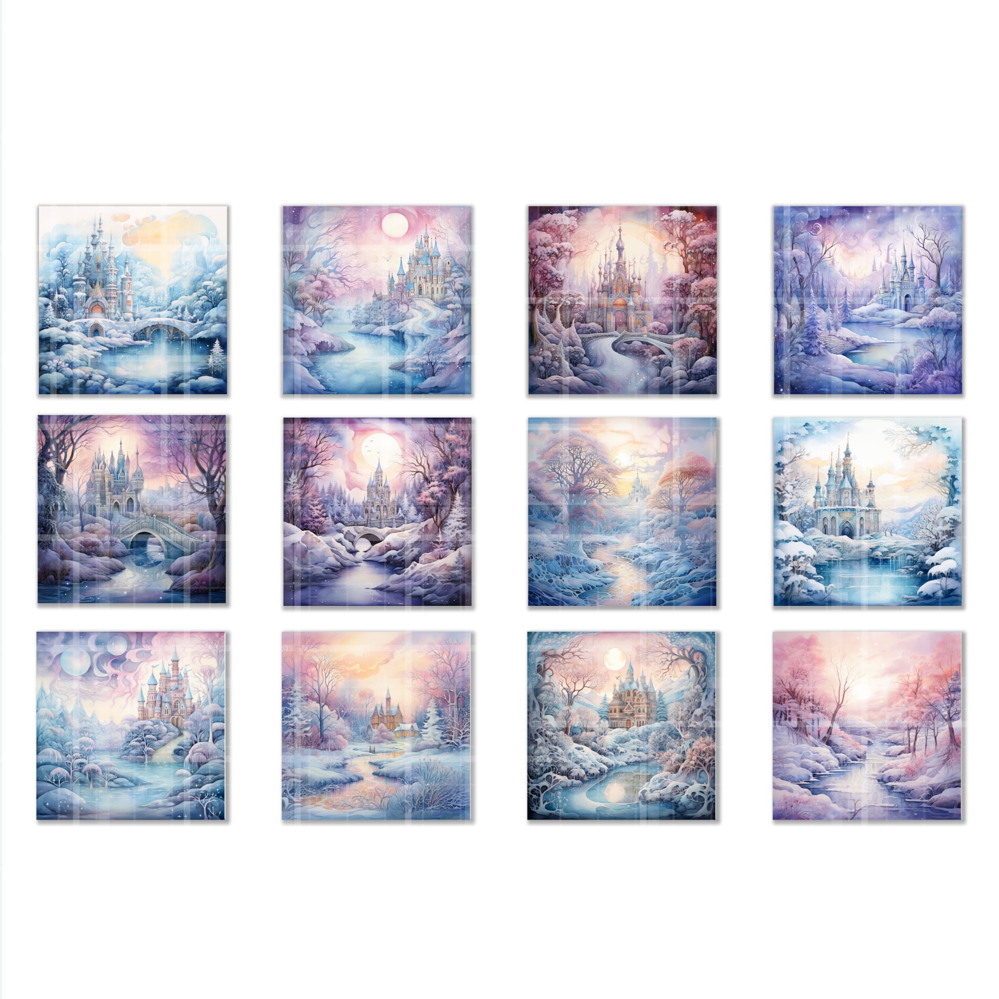 Printable Watercolor Landscape Digital Paper Mega Bundle PNG - Etsy