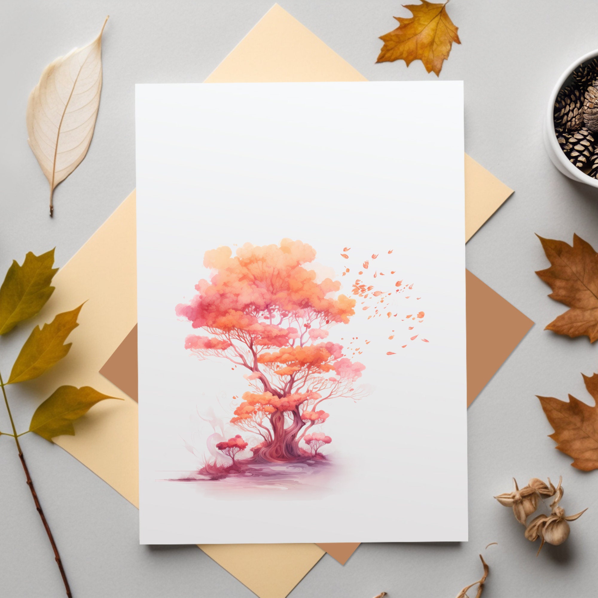 Whimsical Fall Fantasy Landscape PNG Clipart Set Fall Trees - Etsy