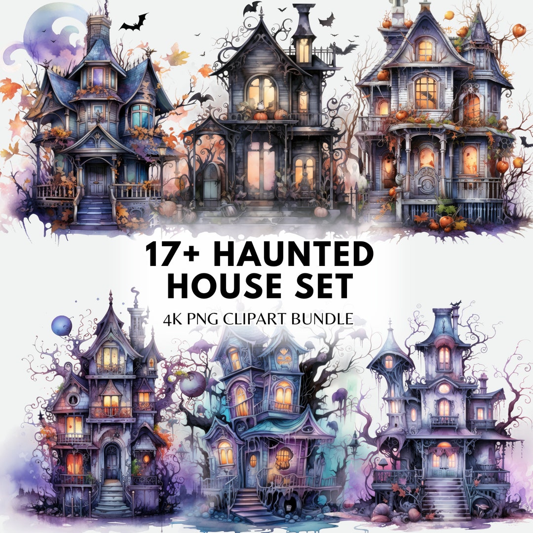 Halloween Haunted House PNG Clipart Bundle Happy Halloween Clipart PNG ...
