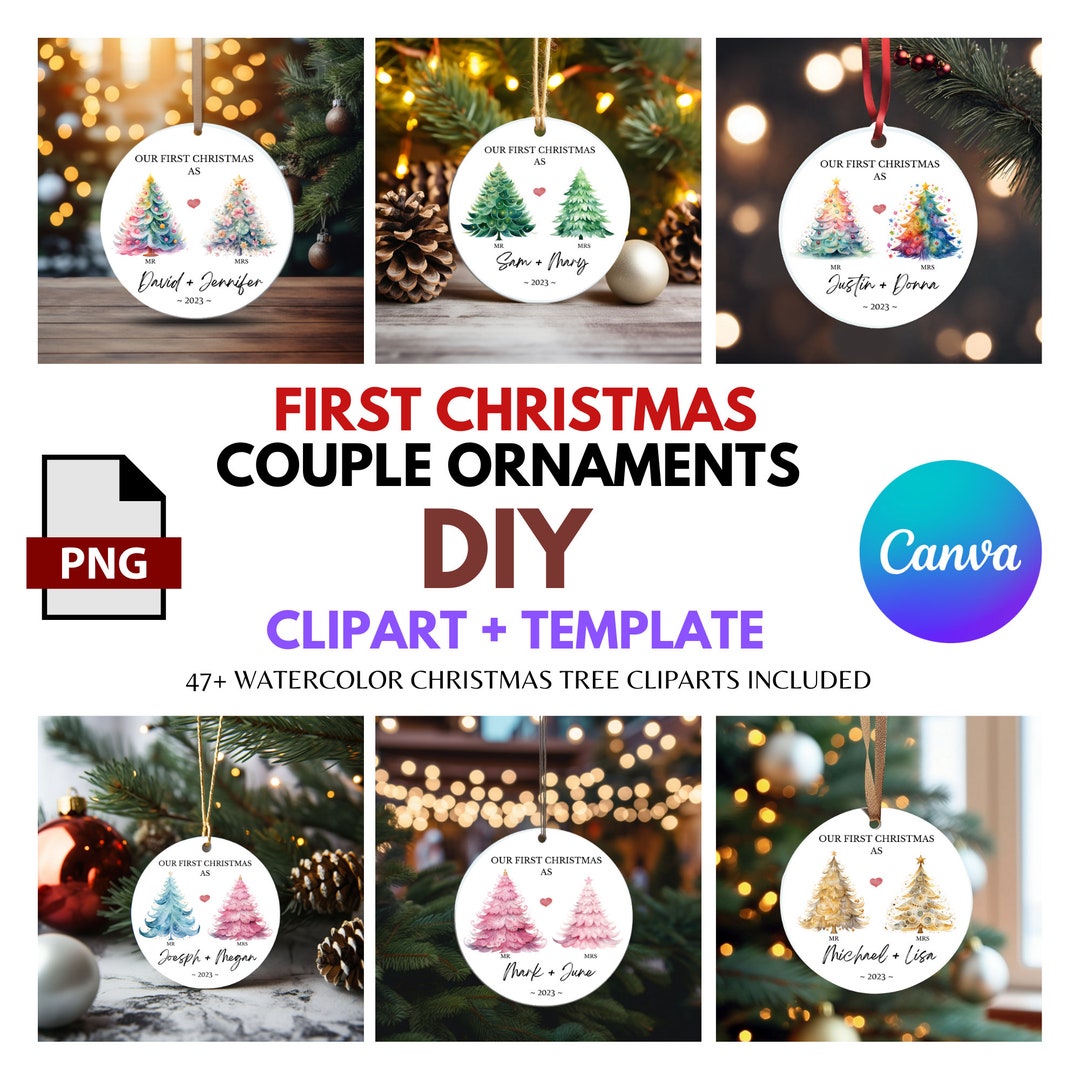 Canva Template DIY Christmas Ornaments, DIY Couple Christmas Ornament ...