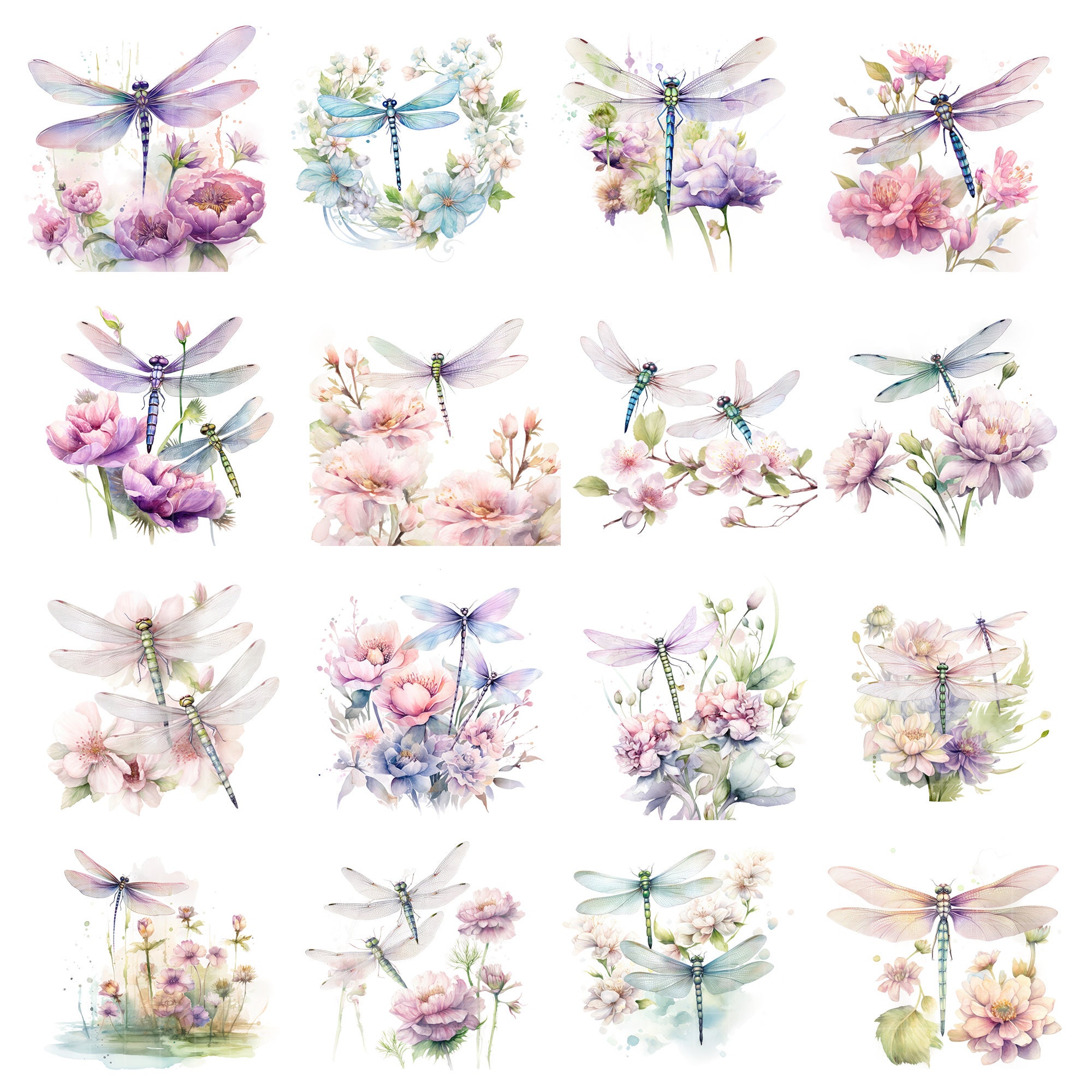 Spring Dragonfly Clipart Watercolor Dragonfly PNG Dragonflies Spring ...