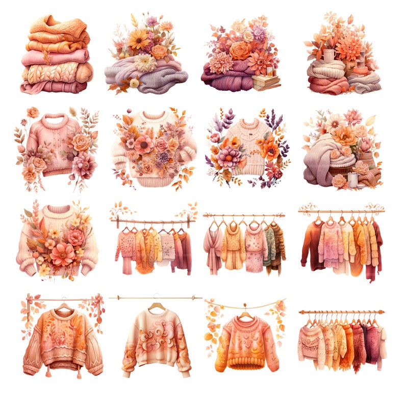 Watercolor Fall Clipart Mega Bundle PNG Pumpkin Clipart - Etsy