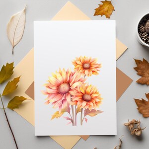 Fall Sunflower Clipart PNG Bundle Fall Flower Clipart Png Watercolor ...