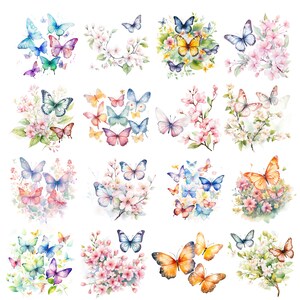Spring Butterfly Clipart Watercolor Butterflies PNG Spring Clipart ...