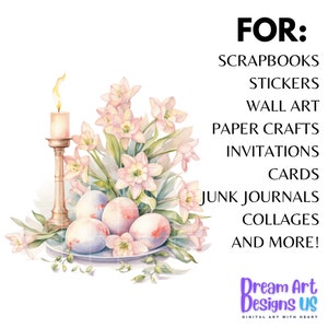 Pastel Easter Clipart Watercolor Easter Egg PNG Easter Bunny Spring ...