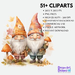 Fall Gnomes Clipart PNG Bundle Fall Gnome Clipart Png Autumn Gnome ...