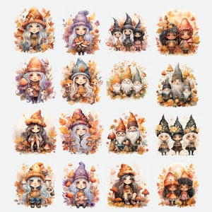 Fall Gnomes Clipart PNG Bundle Fall Gnome Clipart Png Autumn Gnome ...