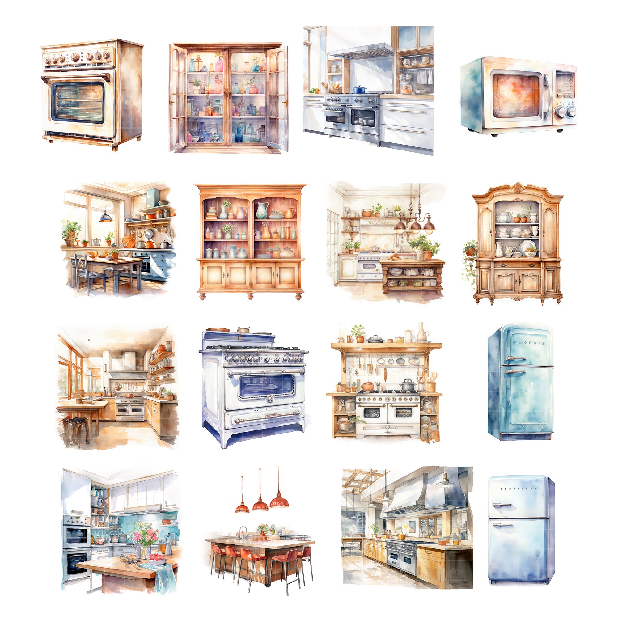 Modern Kitchen Clipart Kitchen PNG Cozy Kitchenware Clipart - Etsy Canada