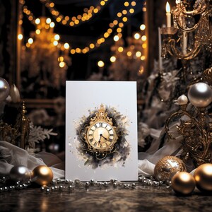 Happy New Year Clipart PNG New Years Eve Watercolor Bundle Black and ...