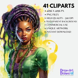 Mardi Gras Clipart Bundle PNG Mardi Gras Fashion Girl Clipart Black ...