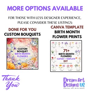 DIY Birth Month Flower Print Creator Kit, Watercolor Birth Month ...