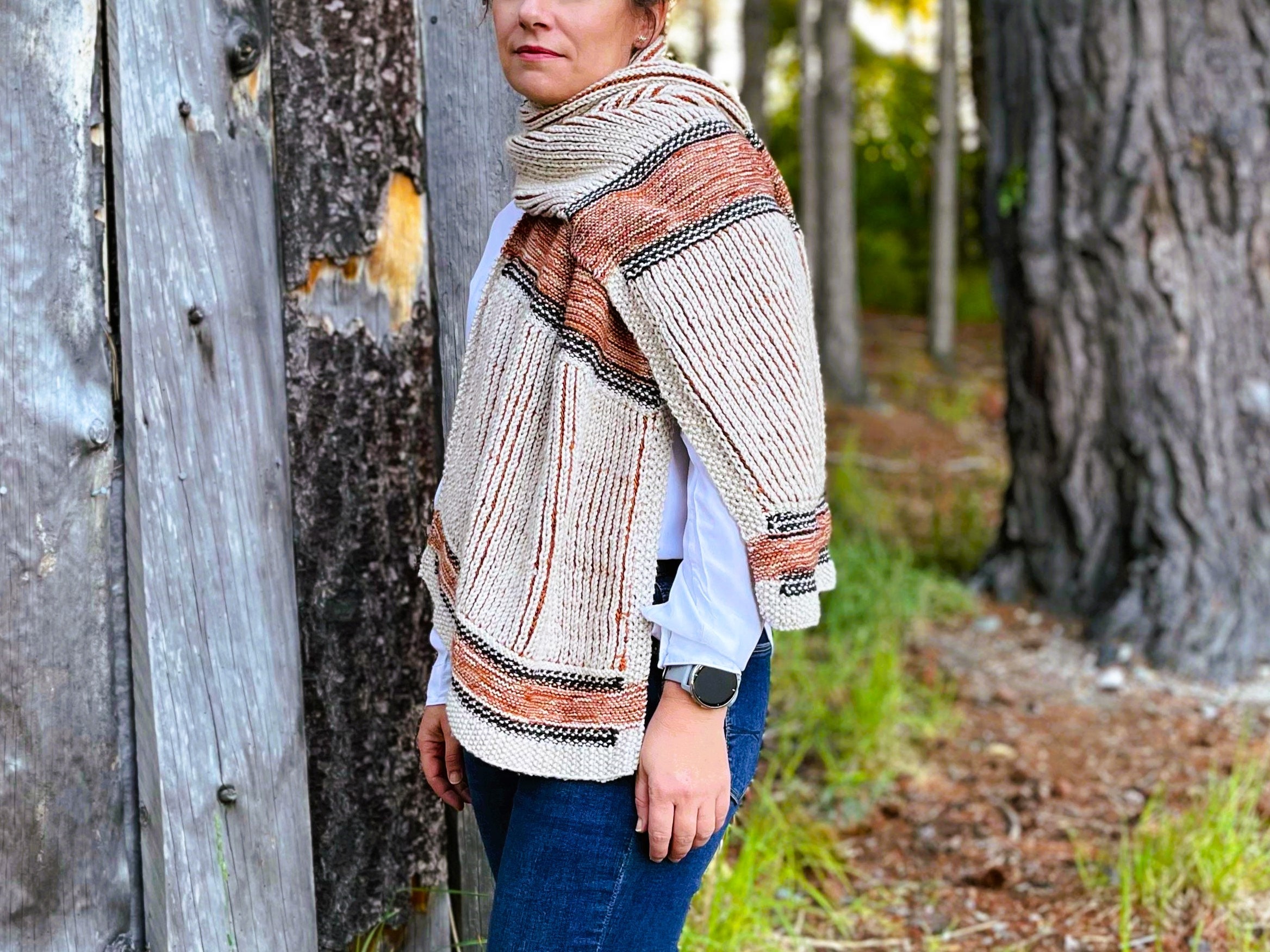 Reversible Shawl Knitting PATTERN/ Brioche Stitch/ Chunky Scarf ...