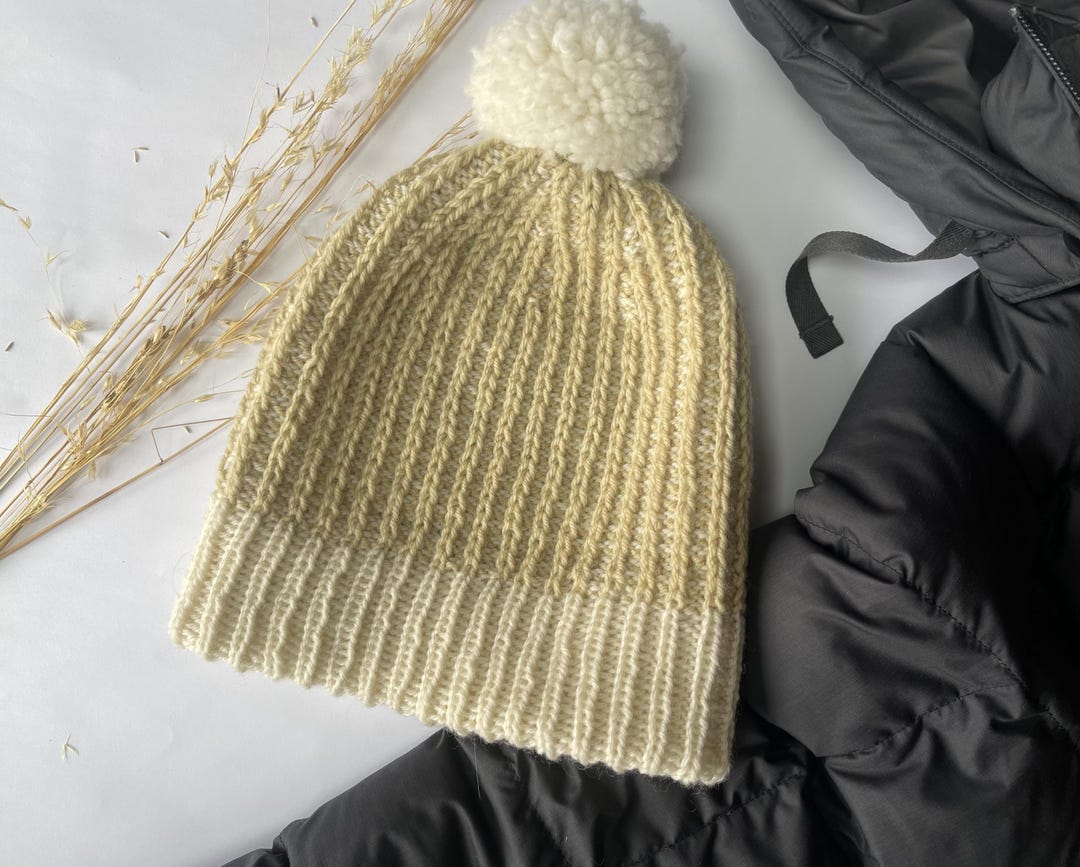 Two-color Beanie Knitting Pattern: Easy Fisherman's Rib (PDF Download ...