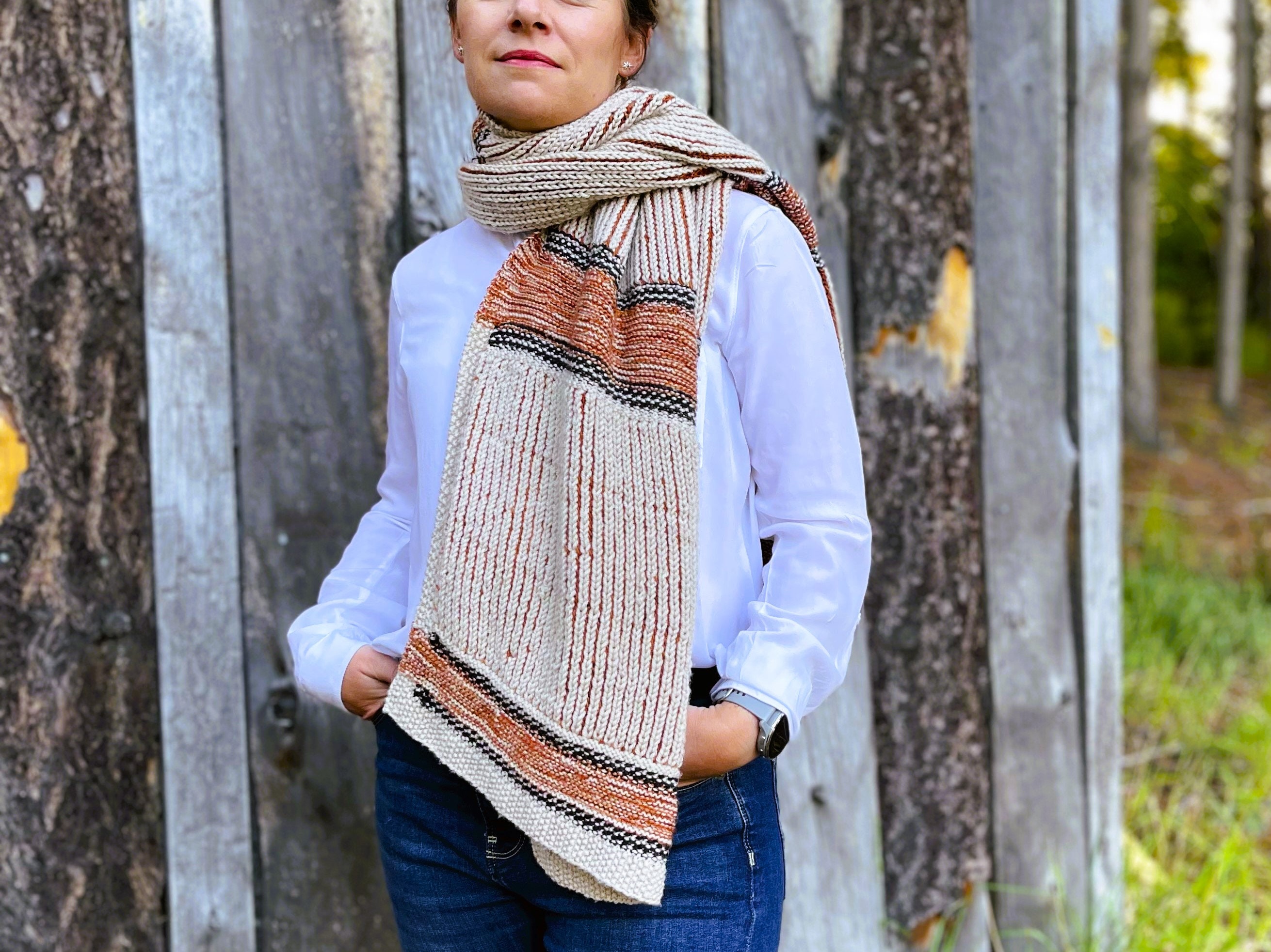 Reversible Shawl Knitting PATTERN/ Brioche Stitch/ Chunky Scarf ...