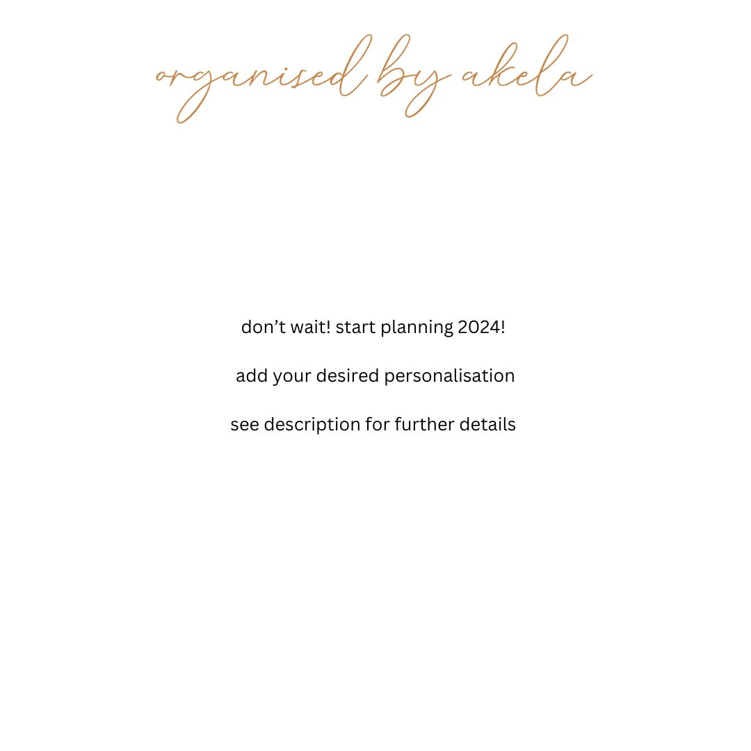 2024 Physical Customisable Calendar Aesthetic Physical Calendar - Etsy