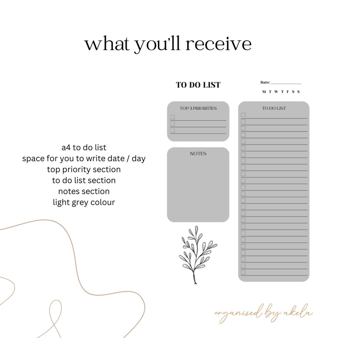 Aesthetic to Do List Light Grey Colour - Etsy