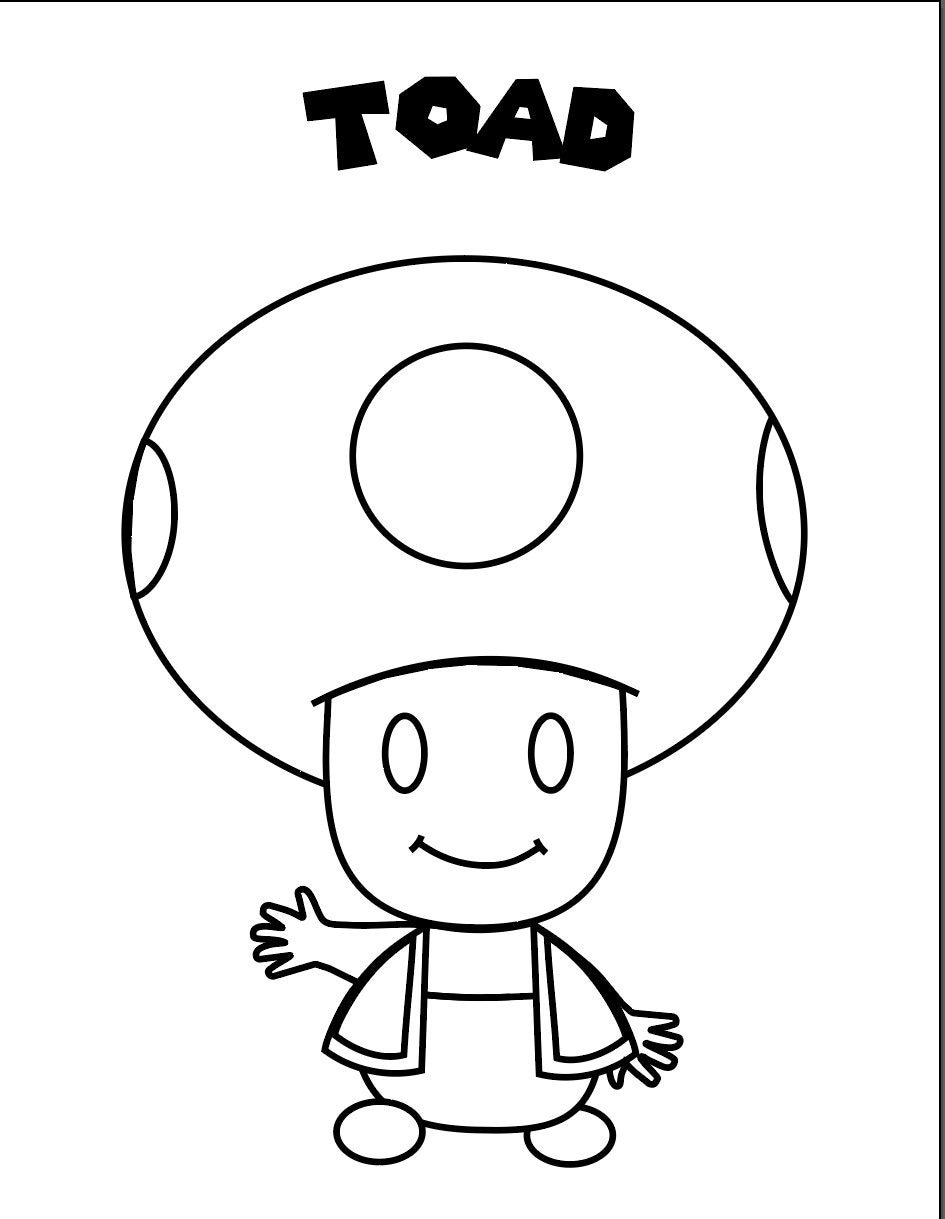 Mario Toad Coloring Pages