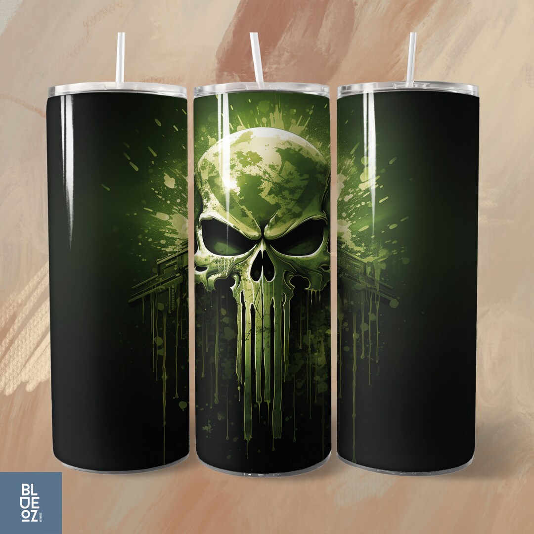 Punisher Skull, Military, SF Skull, Spec Ops 20oz & 30oz Skinny Tumbler ...