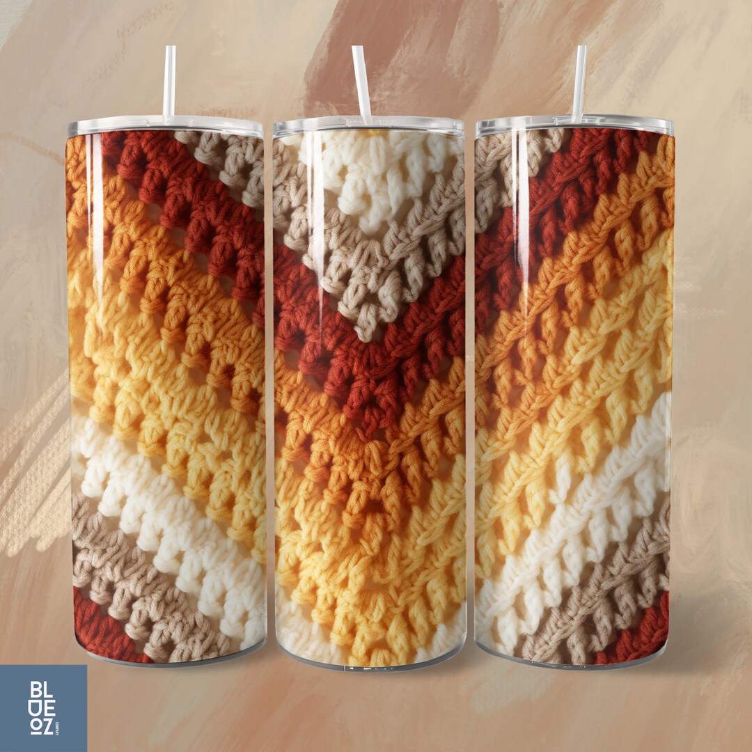 Crochet Blanket 20oz & 30oz Skinny Tumbler Sublimation Design. Digital ...