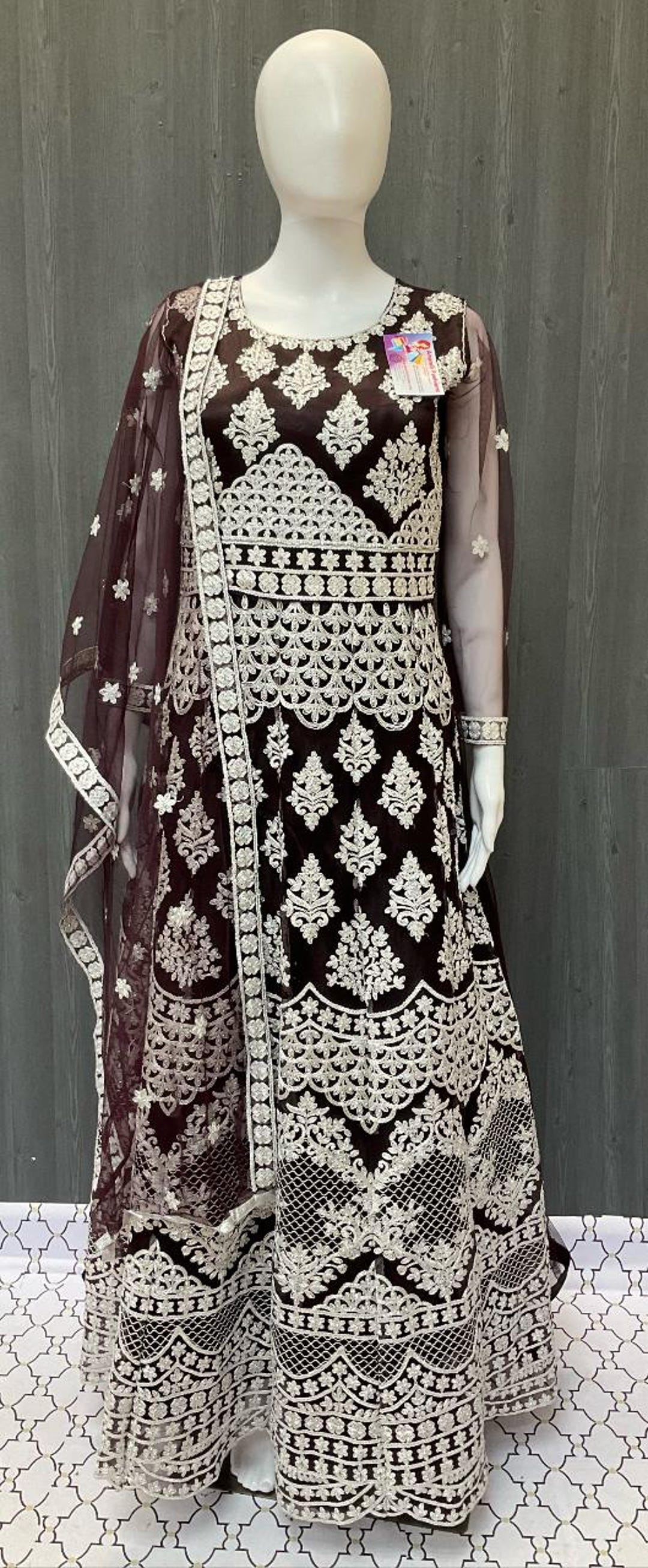 Party Wear Indian Dresses - Heavy Work Floor Length Dress Size 38 - Etsy