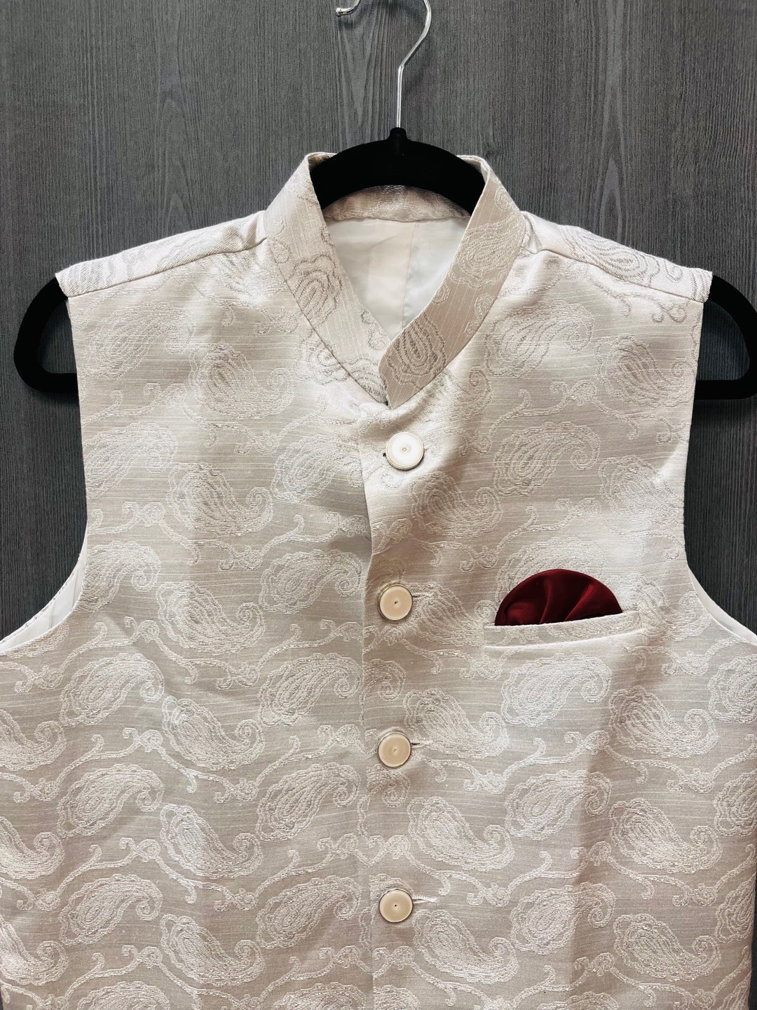 Kurta Vest - Mens Half White Vest in Size 38 - Etsy