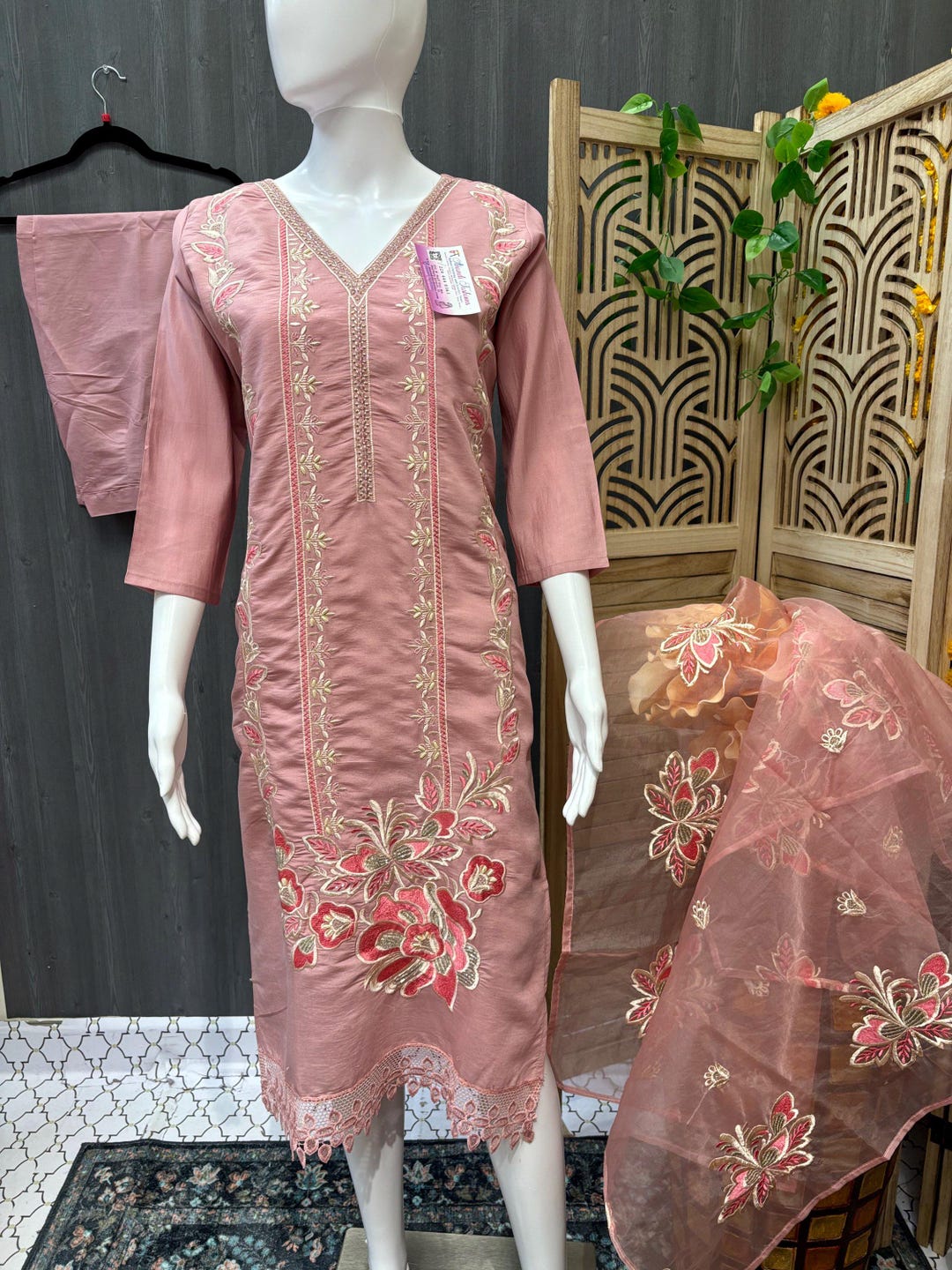 Pastel Pink Color Kurti Set - Etsy