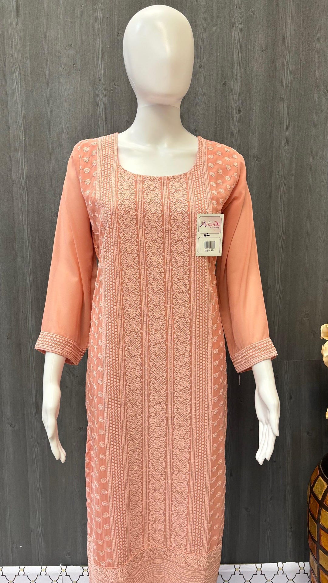 Pastel Colors-georgette Chikankari Kurti - Elegant and Stylish ...