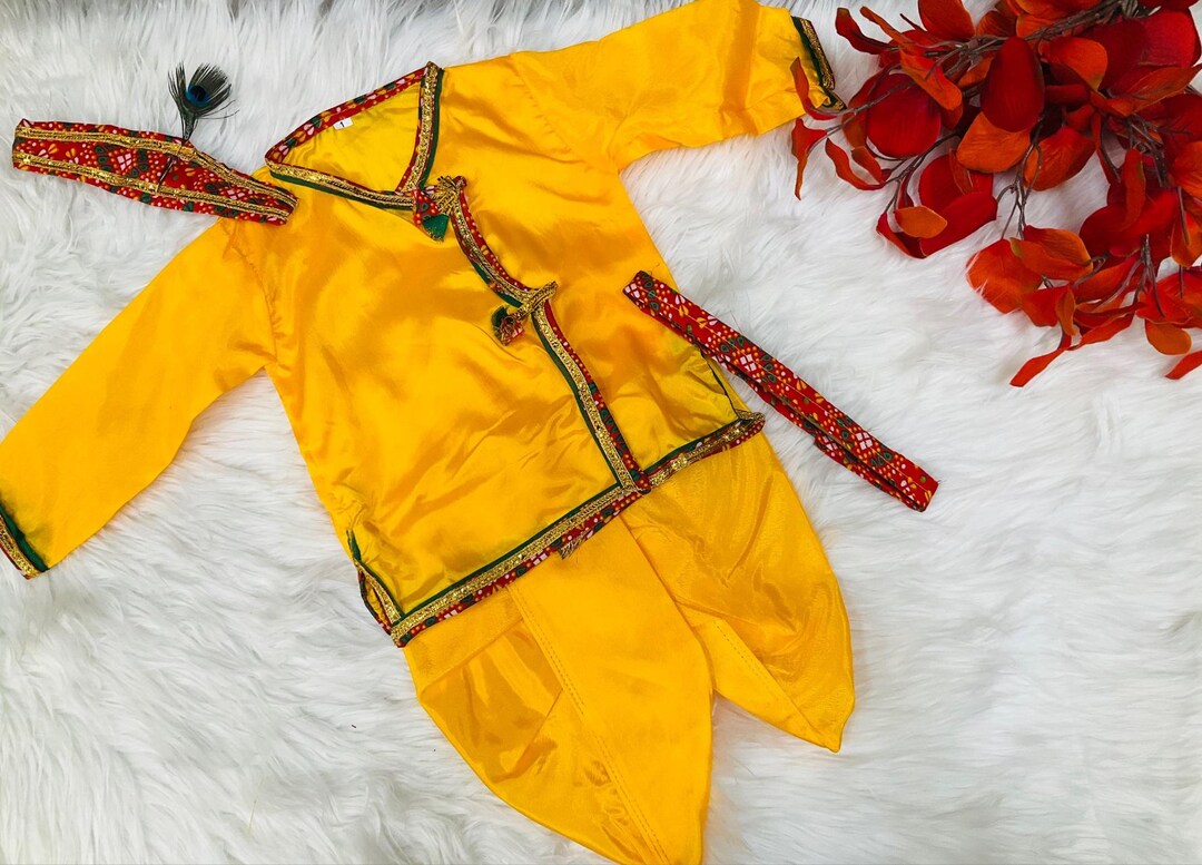 Yellow Krishna Dress for Kids - Etsy
