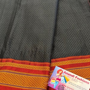 Khun Black Saree Traditional Marathi Khun Saree in Black With Fall Pico ...