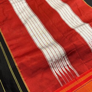 Khun Black Saree- Traditional Marathi Khun Saree in Black With Fall ...