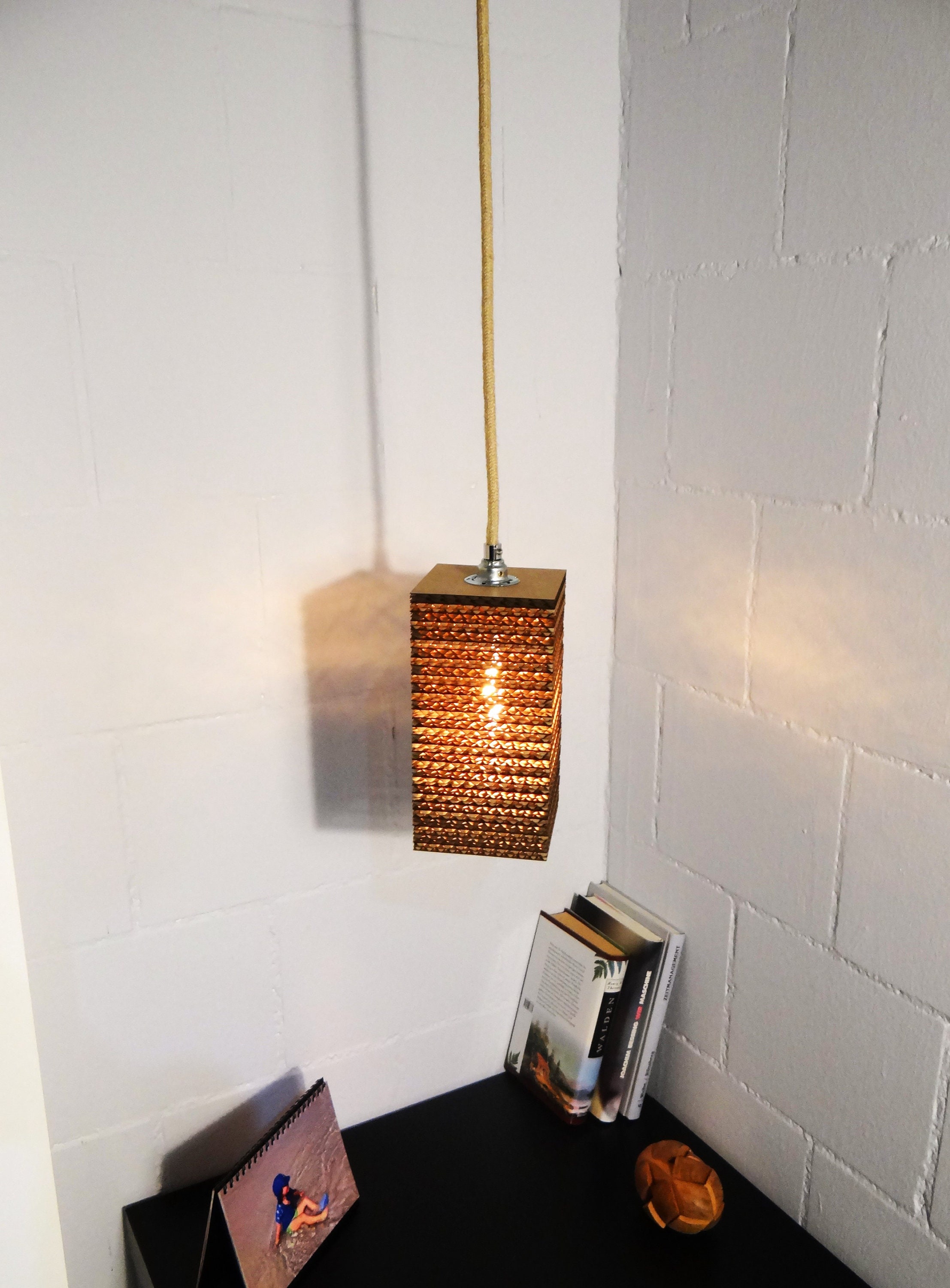 Cardboard Lamp, Cardboard Light, Hanging Lamp, Sustainable Lamp With ...