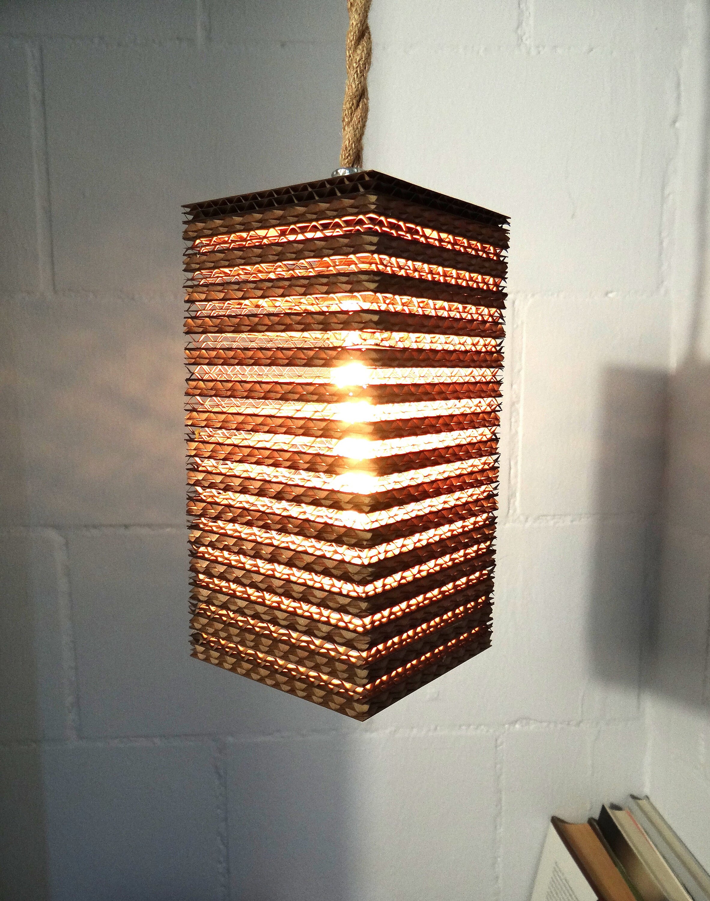 Cardboard Lamp, Cardboard Light, Hanging Lamp, Sustainable Lamp With ...