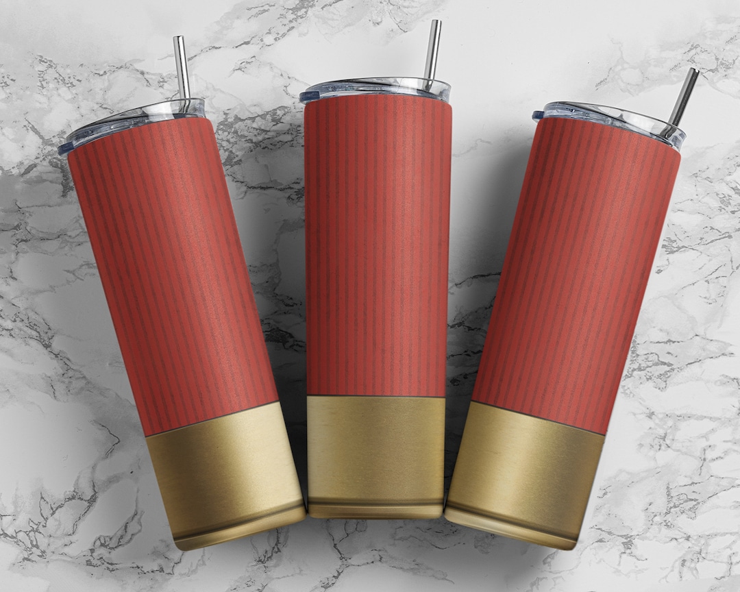Shotgun Shell Red Tumbler Wrap PNG, 20 Oz Skinny Seamless Tumbler ...