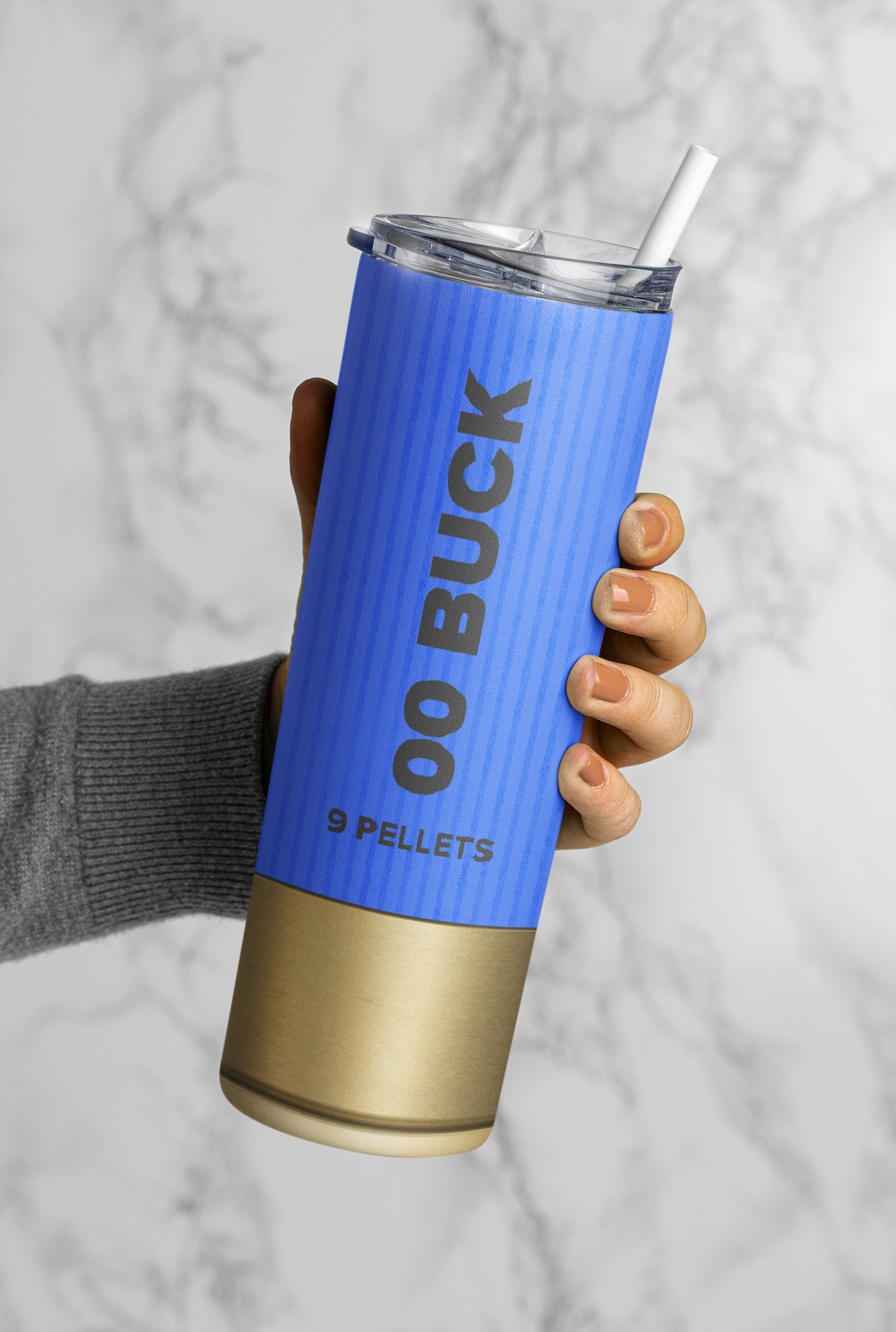 Shotgun Shell 00 Buckshot Blue Tumbler Wrap PNG, 20 Oz Skinny Seamless ...